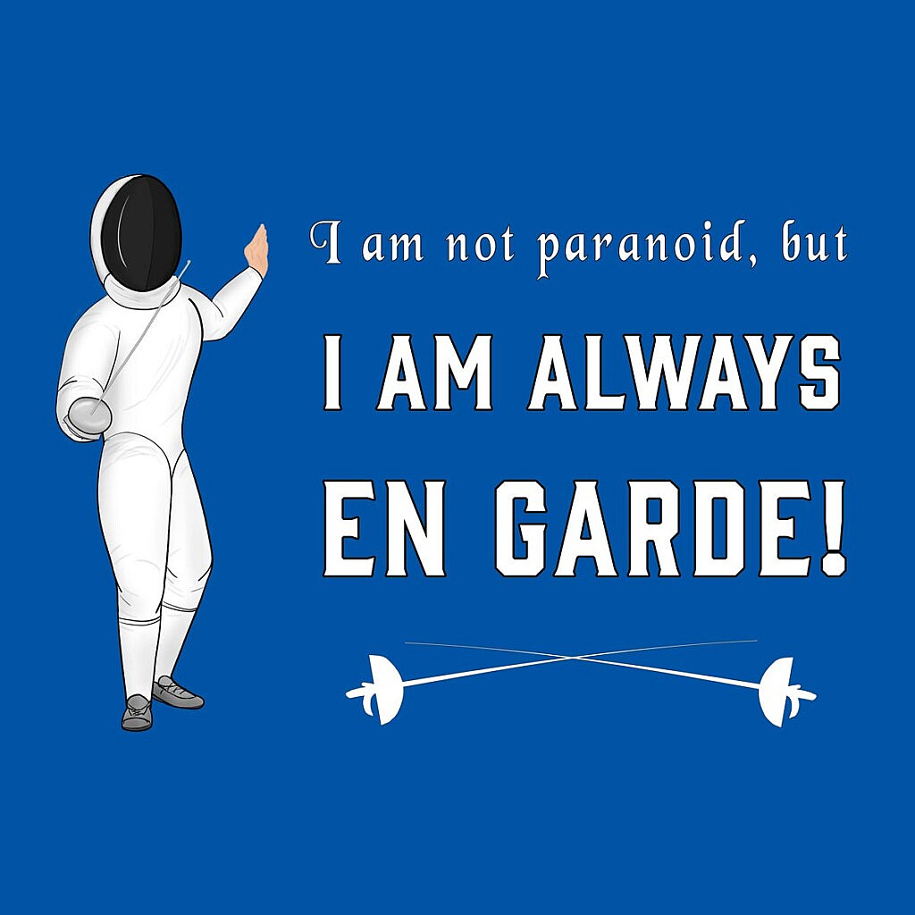 Funny Unisex En Garde Fencer T-Shirt for Men or Women - Fencing Love