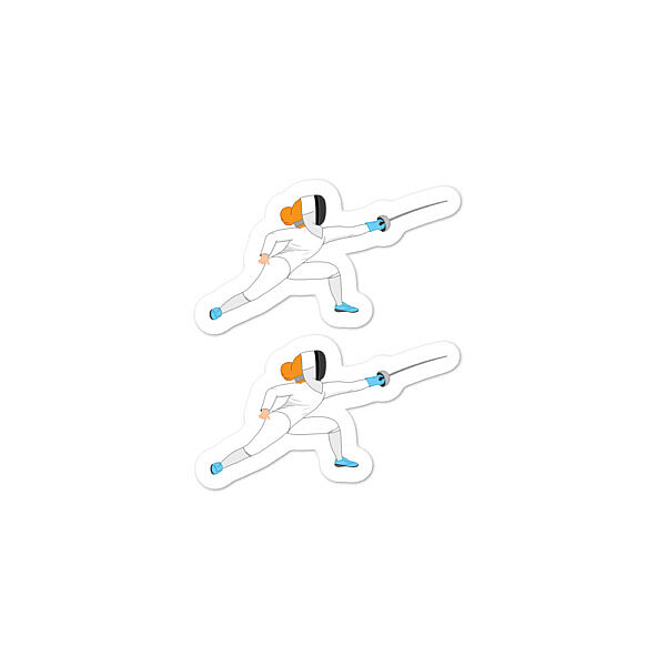 Left-handed fencer attack sticker - Fencing Love