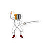 Left-handed Fencer En Garde Sticker - Fencing Love