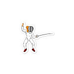 Left-handed Fencer En Garde Sticker - Fencing Love