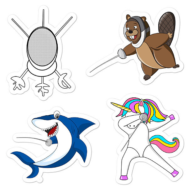 Fencing Creatures Stickers Sheet - Fencing Love