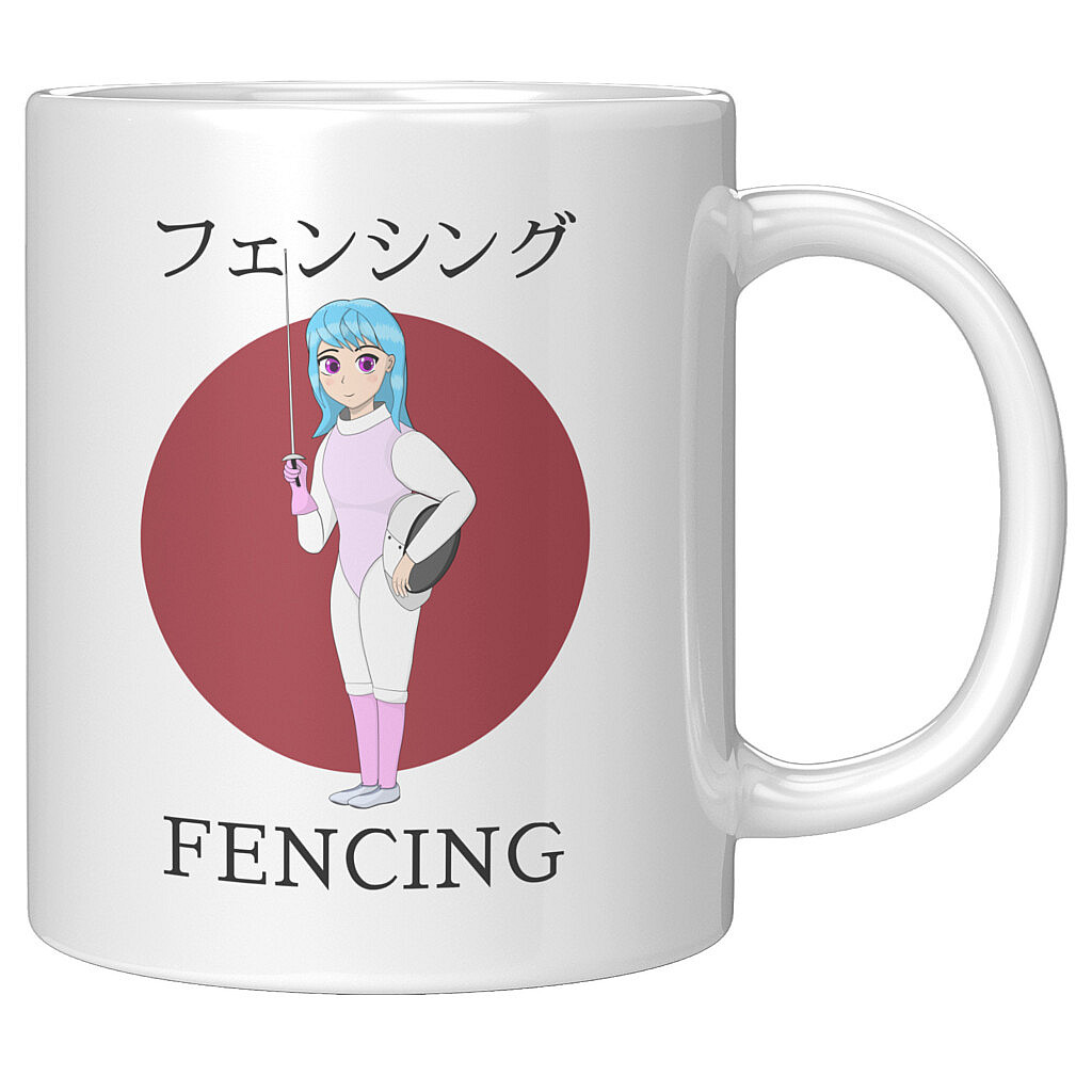 Anime Girl Foil Fencer Mug - Fencing Love