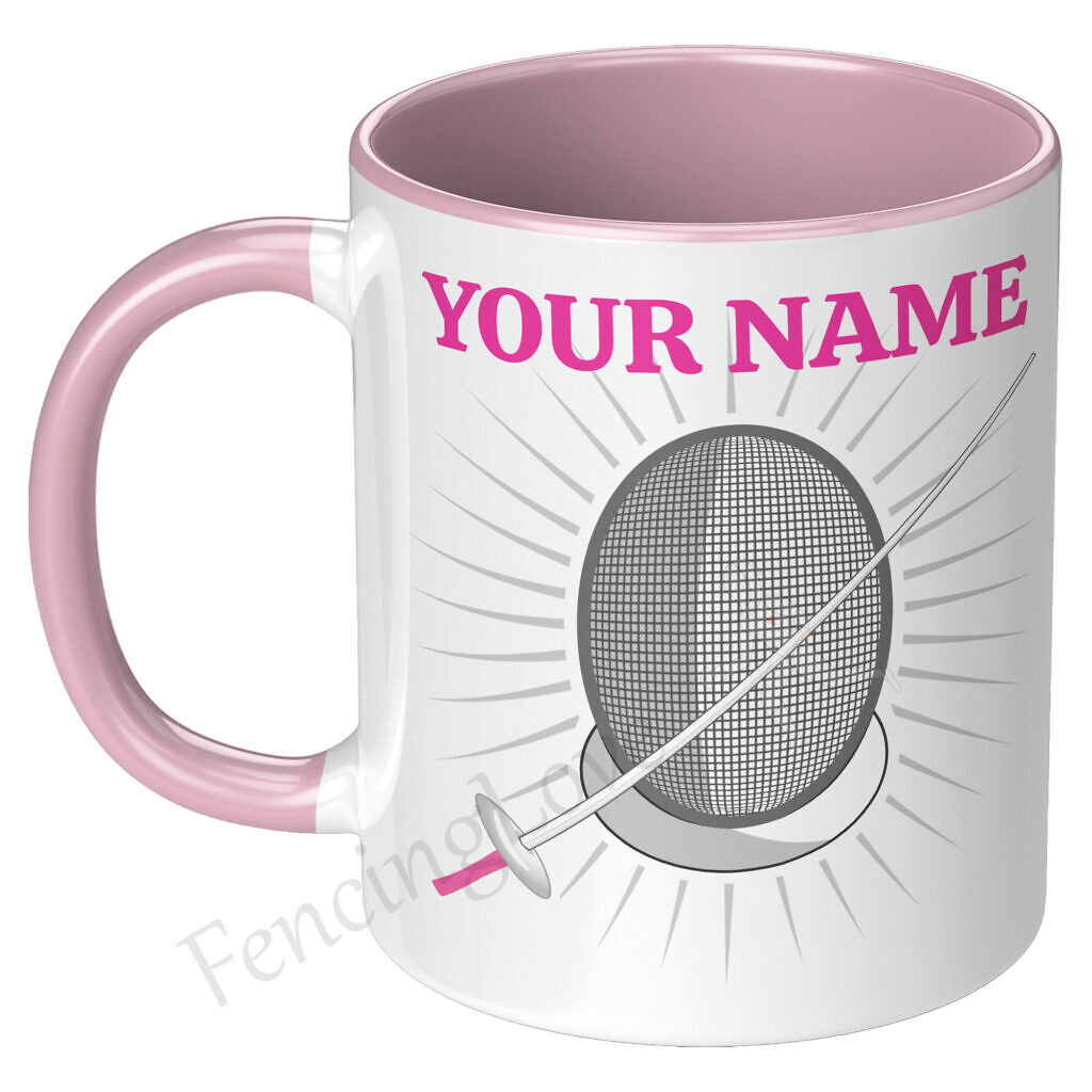 Fencing Mask & Sword Mug - Cute Personalized Fencer Gift - Fencing Love