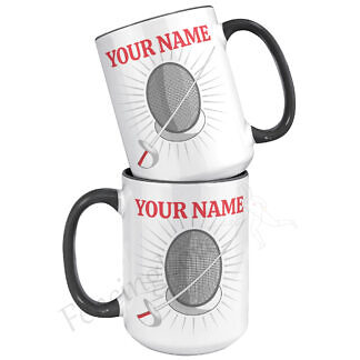 Fencing Mask & Sword Mug - Cute Personalized Fencer Gift - Fencing Love